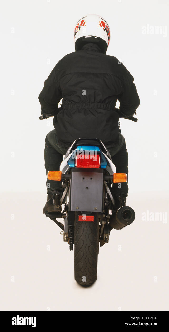 Motorcycle Rider From Behind Hi res Stock Photography And Images Alamy