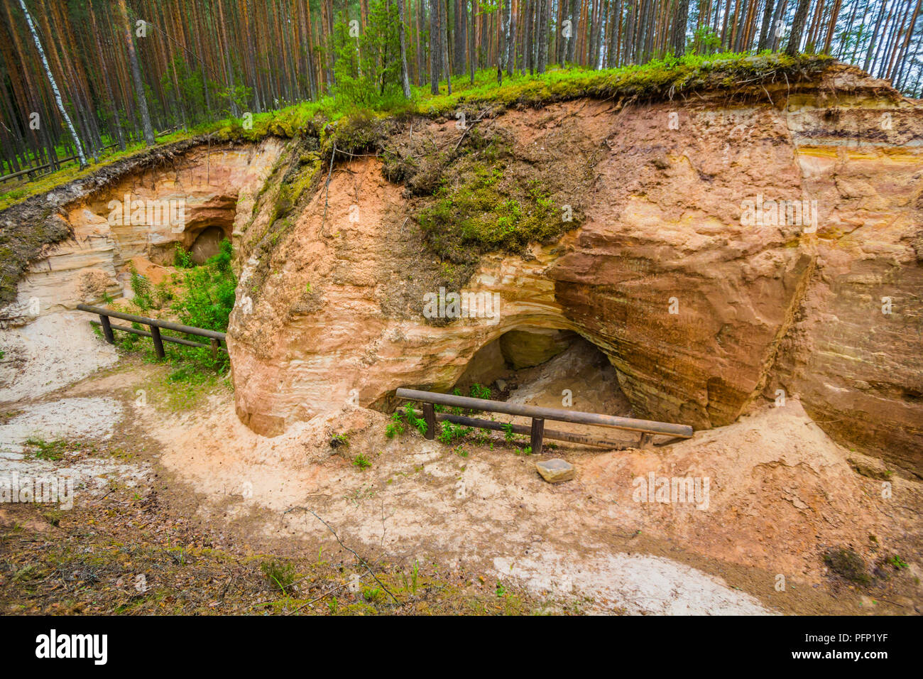 Sandstone cave in the baltic countries hi-res stock photography and ...