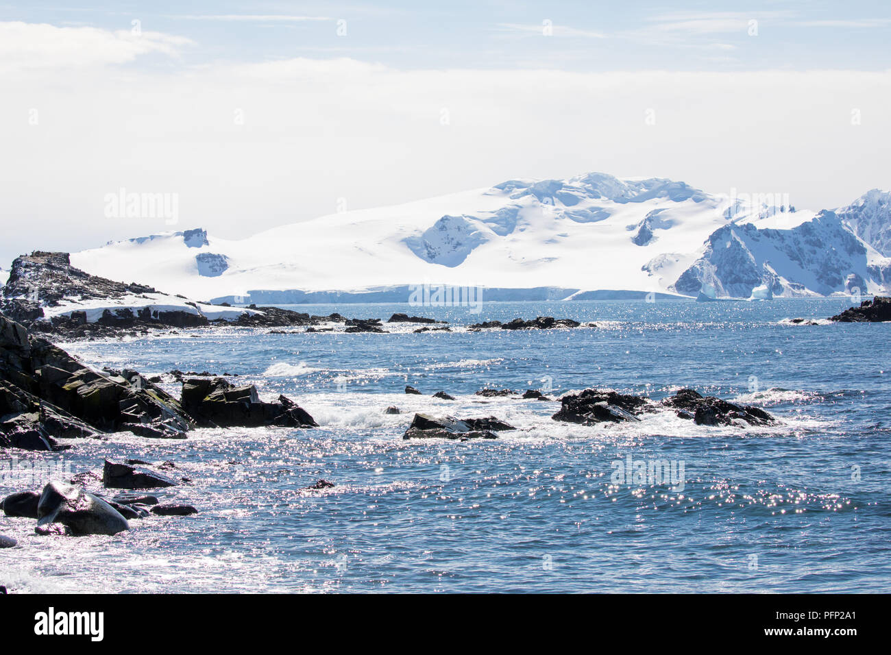 an Antarctica landscape with ice bergs and the ocean iceland Stock ...
