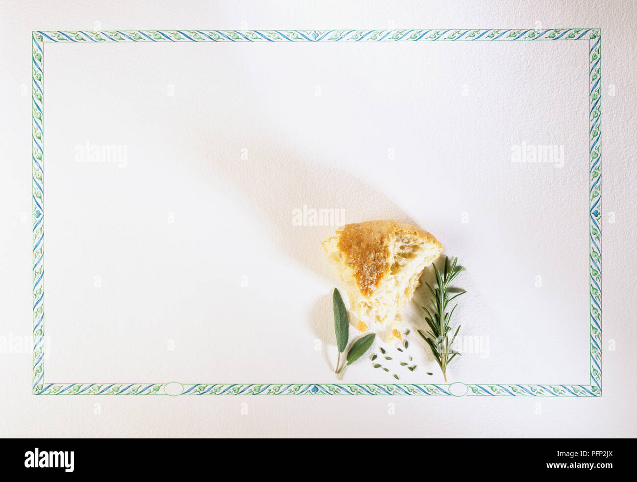 Slice of Herb Bread with herbs Stock Photo - Alamy