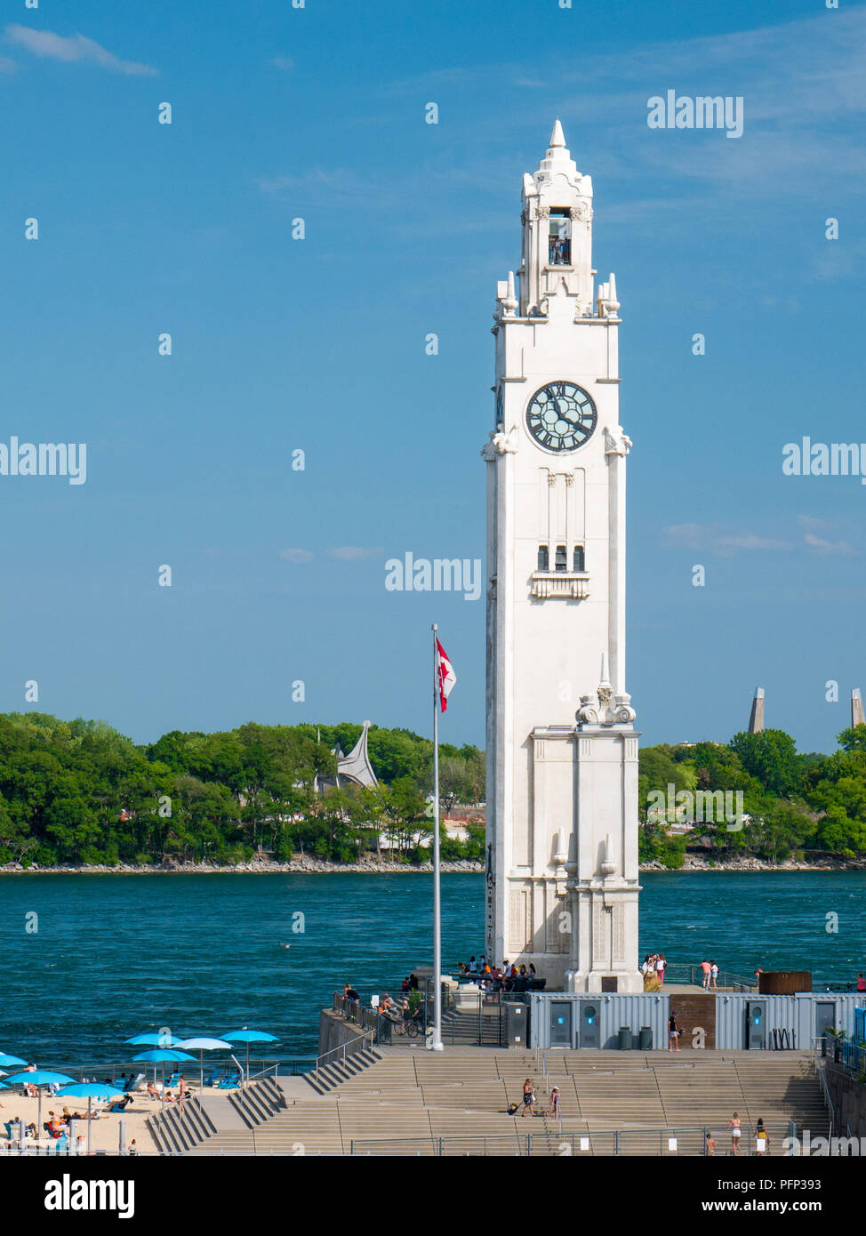 MONTREAL, CANADA - august 19, 2018: Montreal clock tower (Quai de l ...