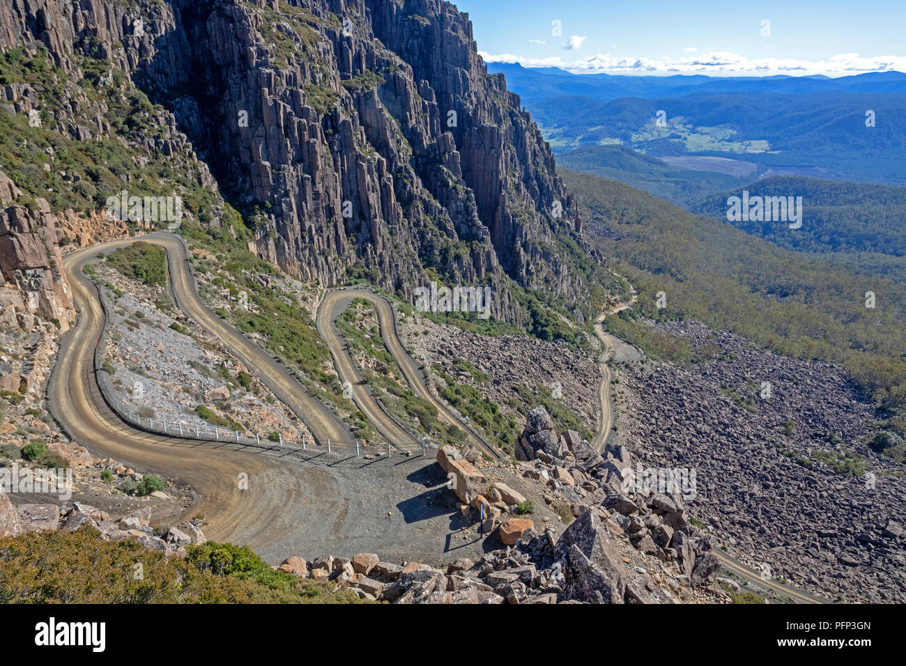 The section of road known as Jacobs Ladder, climbing to the ski village ...