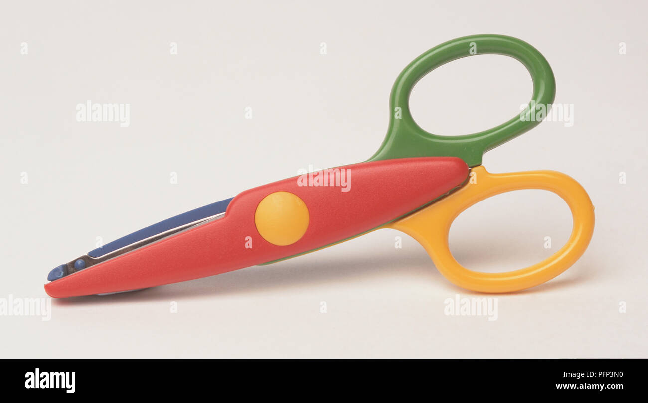 Plastic multi-coloured children' scissors Stock Photo - Alamy