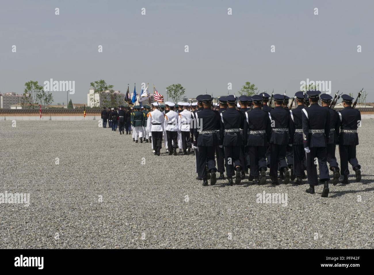 Honor Guards representing the United States, United Nations and ...