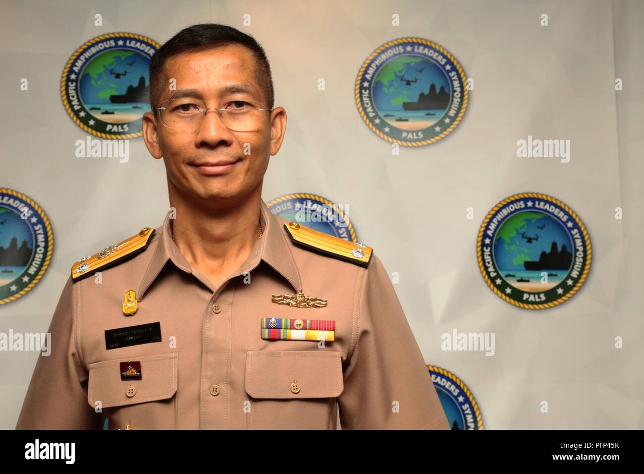 Royal Thai Navy Rear Adm. Chatchai Thongsaard, commander, Amphibious and Combat Service Support ...