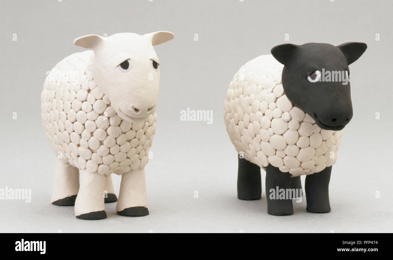 Two plasticine sheep Stock Photo - Alamy