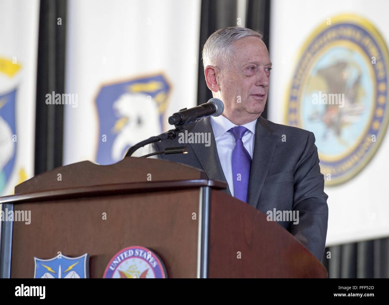 Secretary of Defense James Mattis provides remarks during the North ...