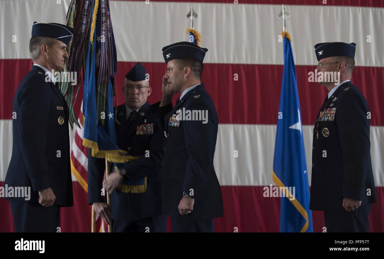 Col. Cavan Craddock assumes command of the 99th Air Base Wing during a ...