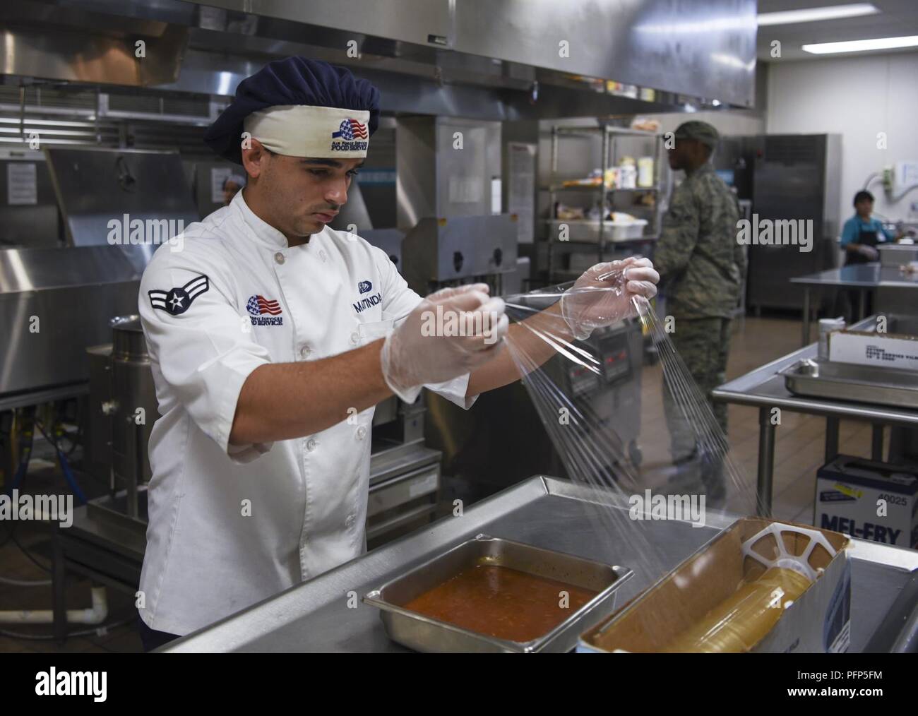 U.S. Air Force Airman 1st Class Michael Martindale, a food service ...