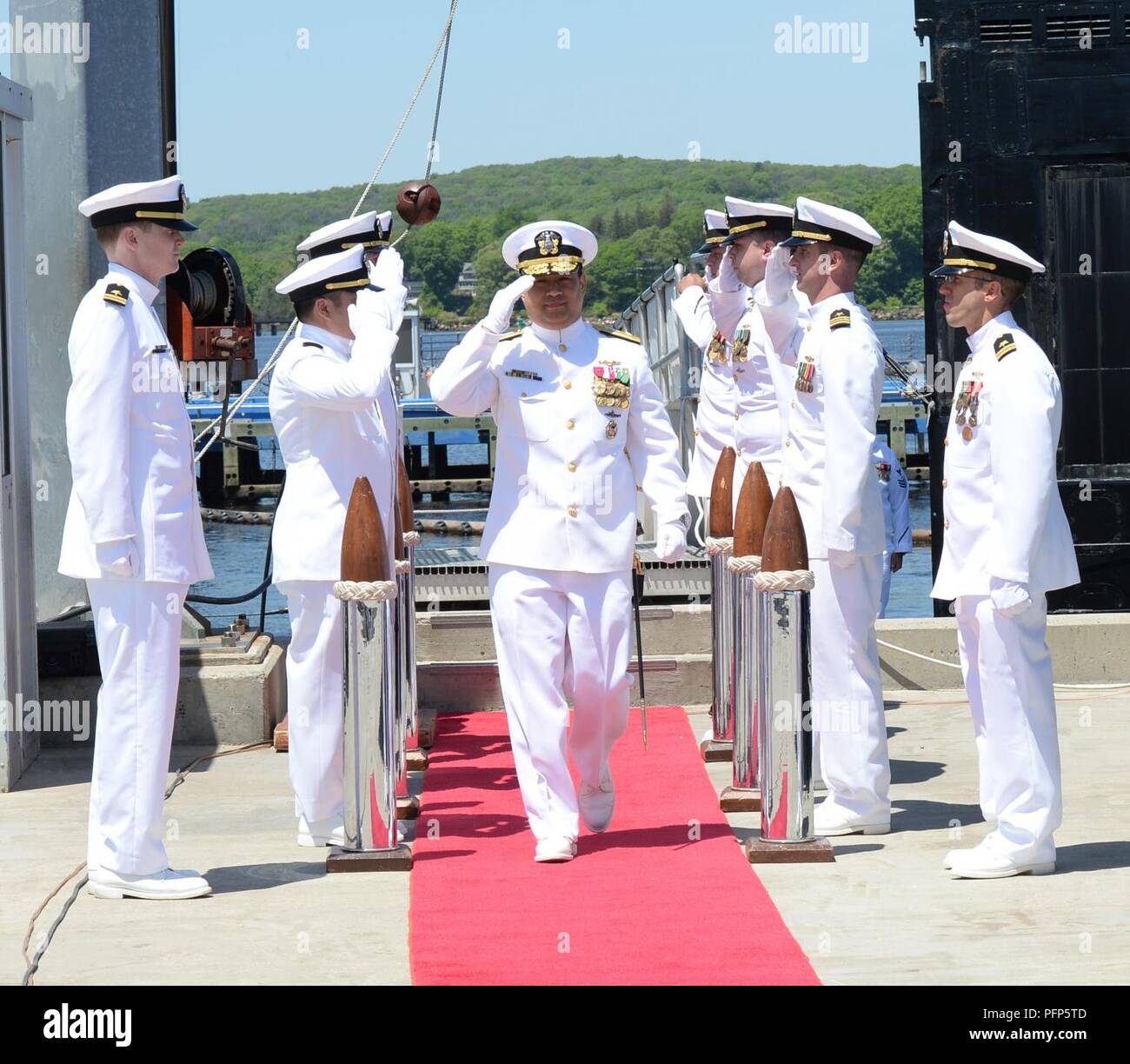 GROTON, Conn. (May. 24, 2018) Vallejo, Calif. native Rear Adm. Leonard ...