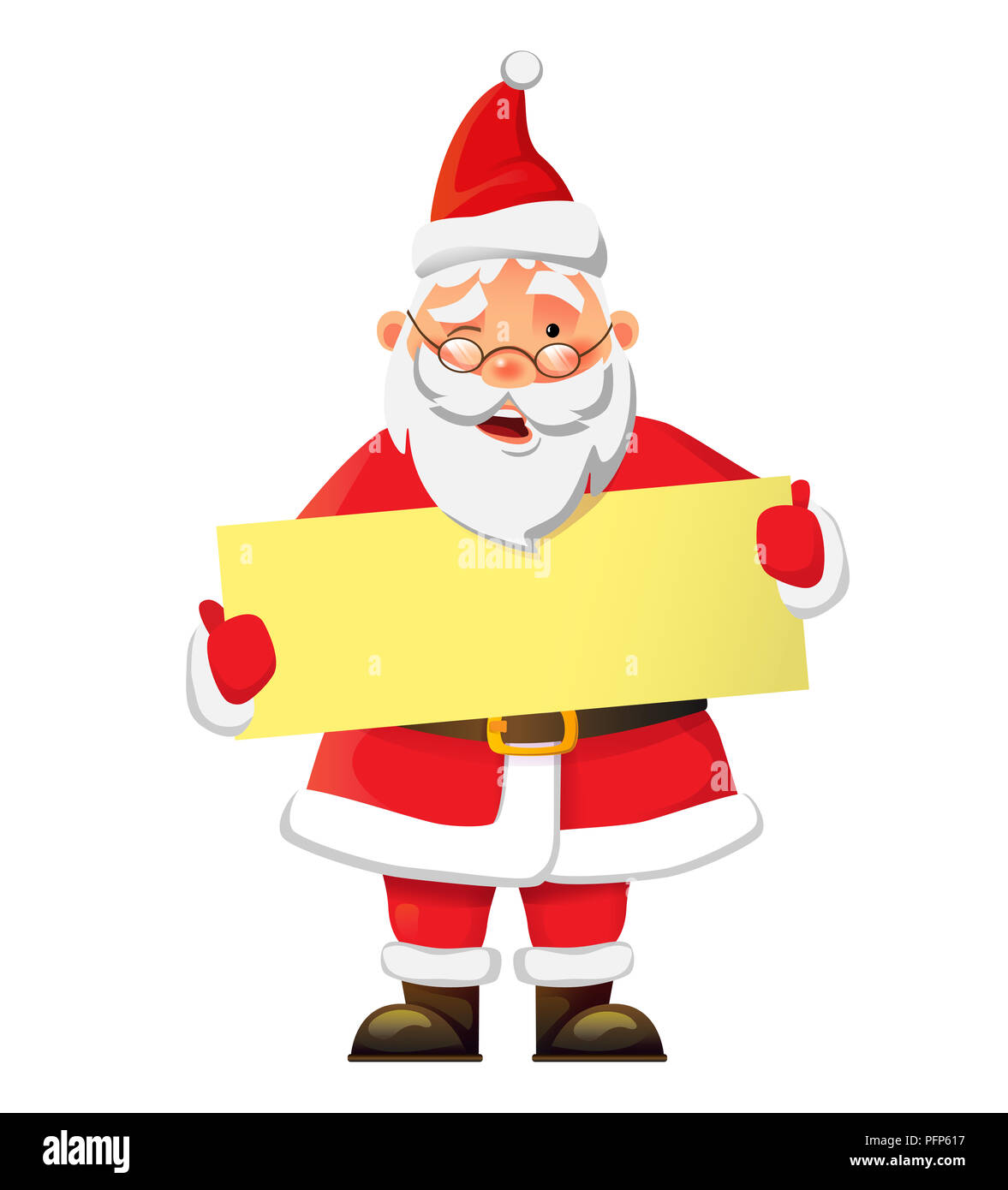 Santa Claus holding poster. Santa Claus illustration Stock Photo - Alamy