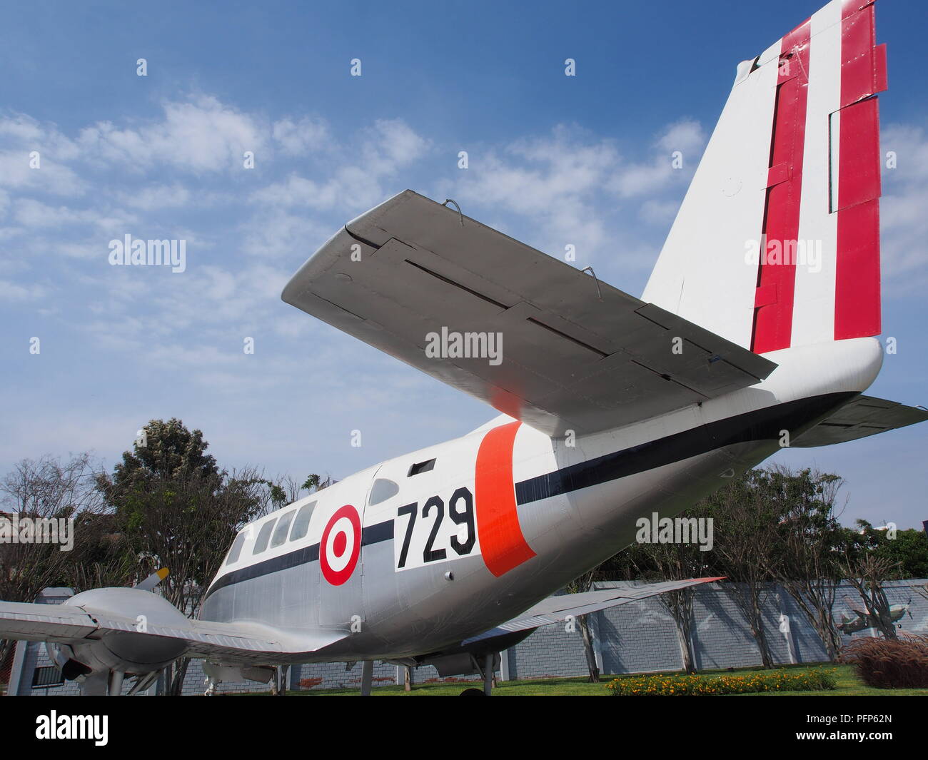Tail of a Beechcraft Queen Air A 80, a twin-engined light aircraft from ...