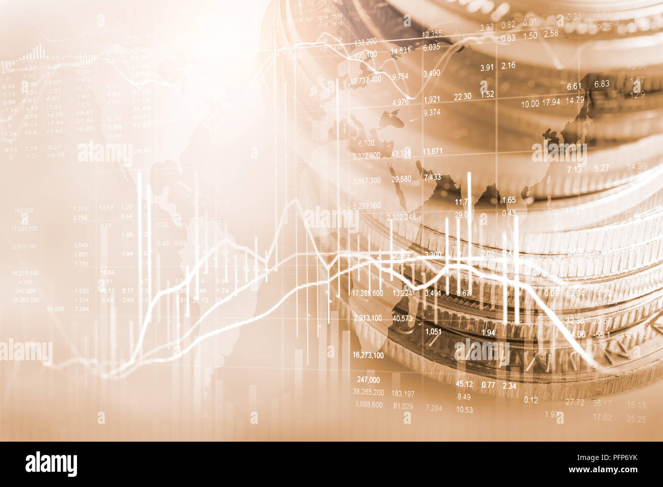 Stock market or forex trading graph and candlestick chart suitable for ...