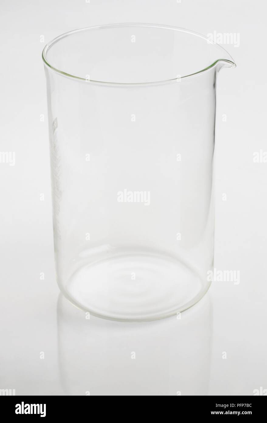 Empty glass beaker Stock Photo - Alamy