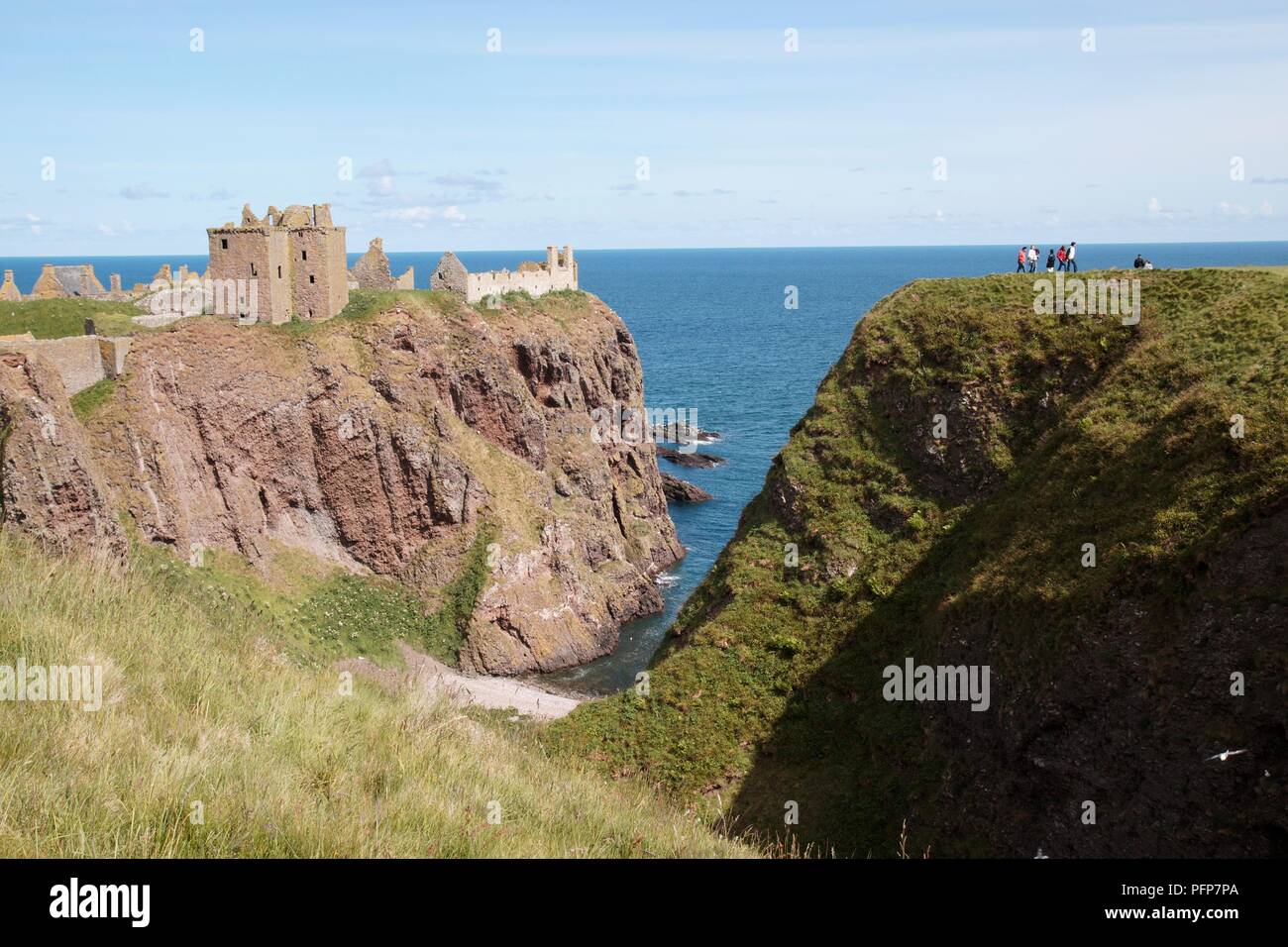 Scotland, Stonehaven, Dunnottar Castle, remains of medieval fortress on ...