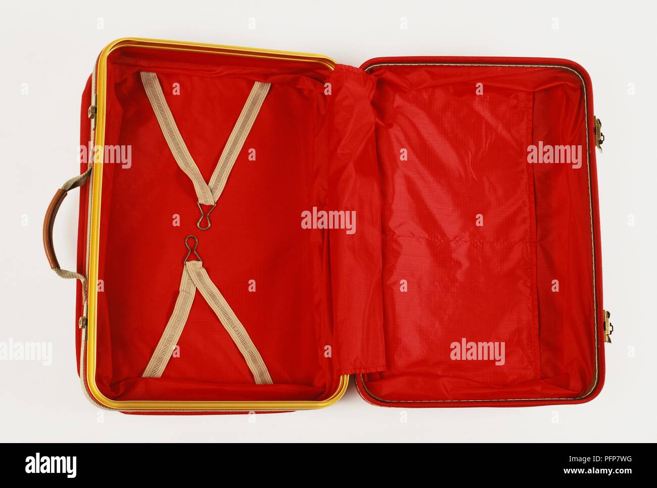 Open red suitcase Stock Photo - Alamy