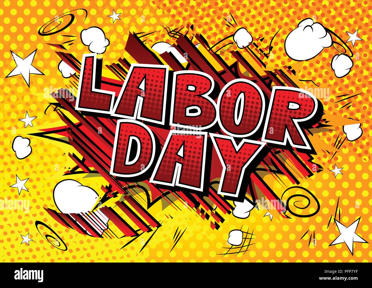 Labor Day - Comic book style word on abstract background Stock Vector ...
