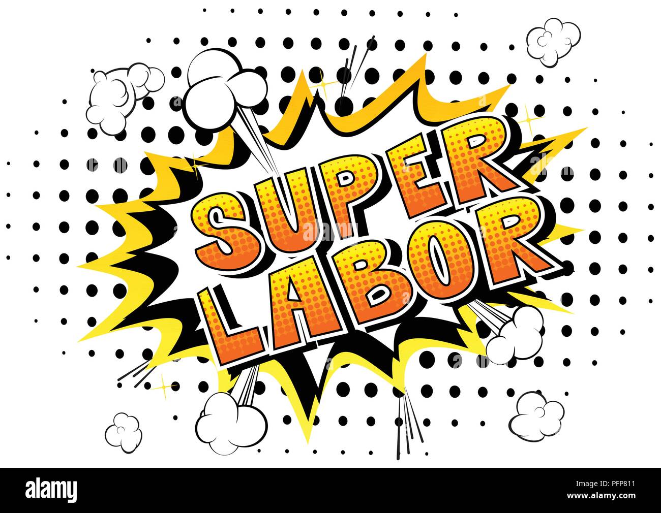 Super Labor - Comic book style word on abstract background Stock Vector ...