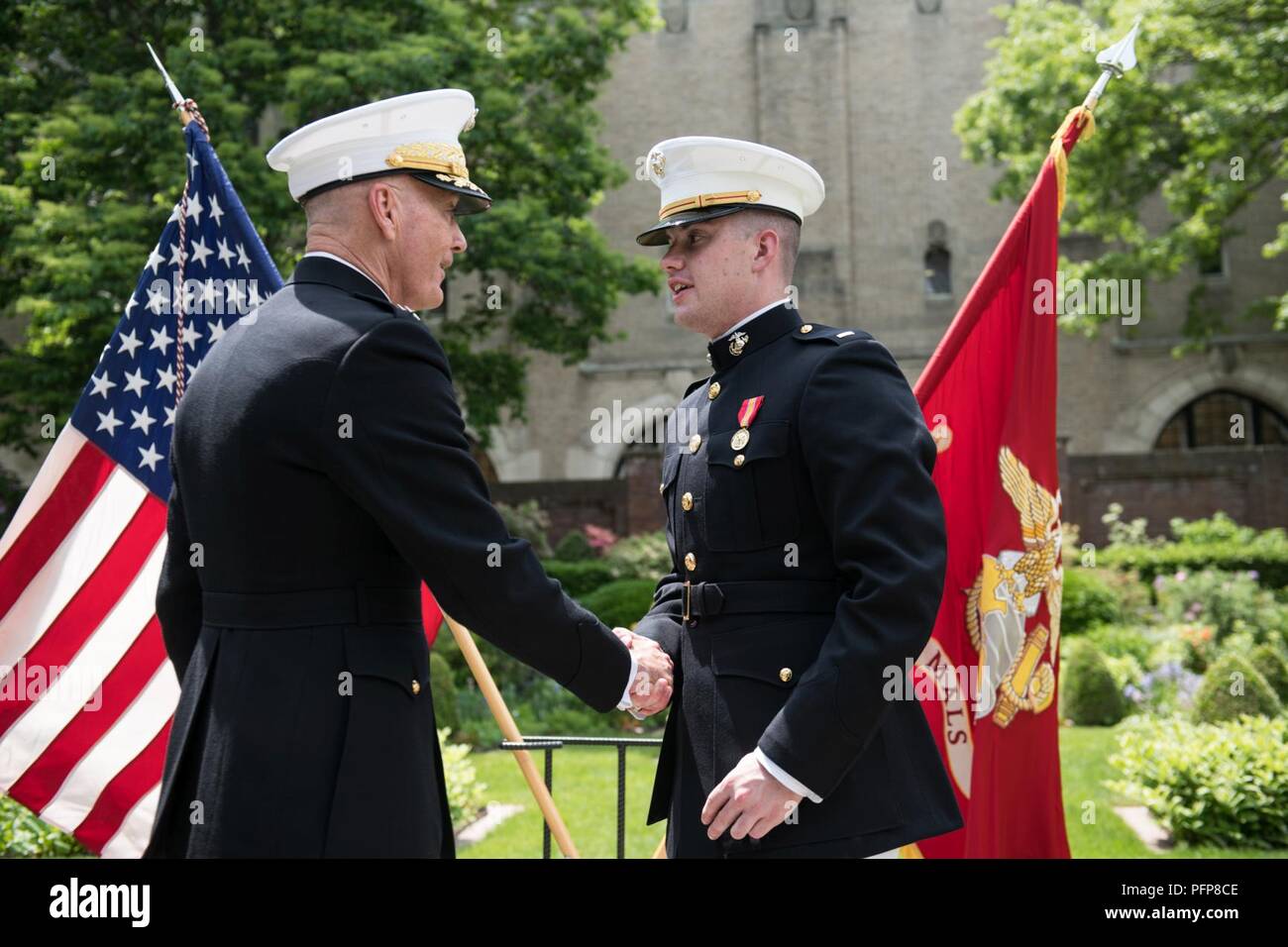 U.S. Marine Corps 2nd Lt. Ryan Ashley thanks U.S. Marine Corps Gen. Joe ...