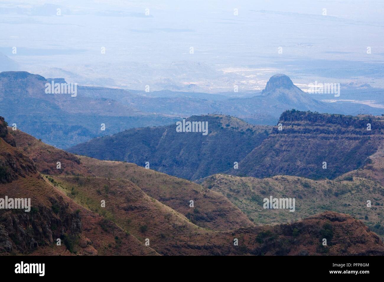 Kenya, Rift Valley, Losiolo escarpment, view across mountains Stock ...