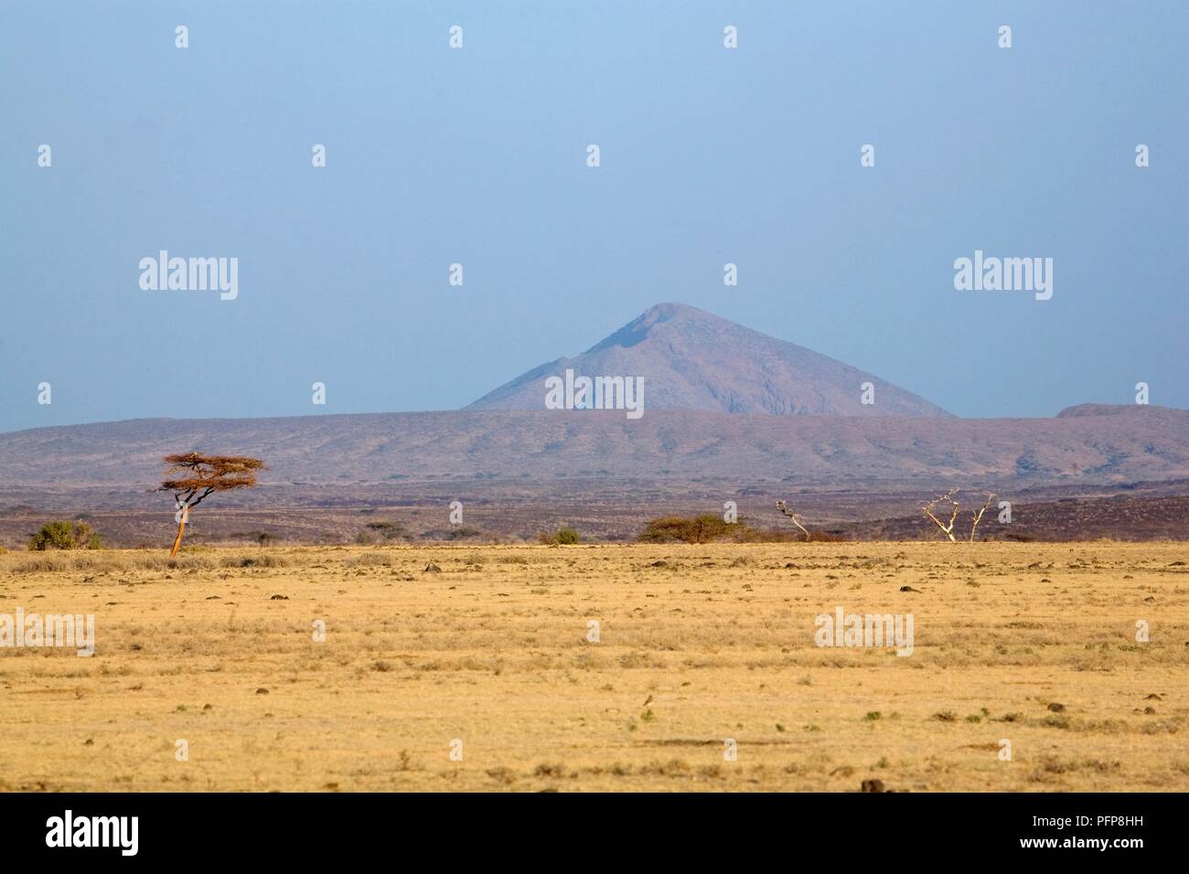 Kenya, semi-desert landscape between Marsabit and Kalacha Stock Photo ...