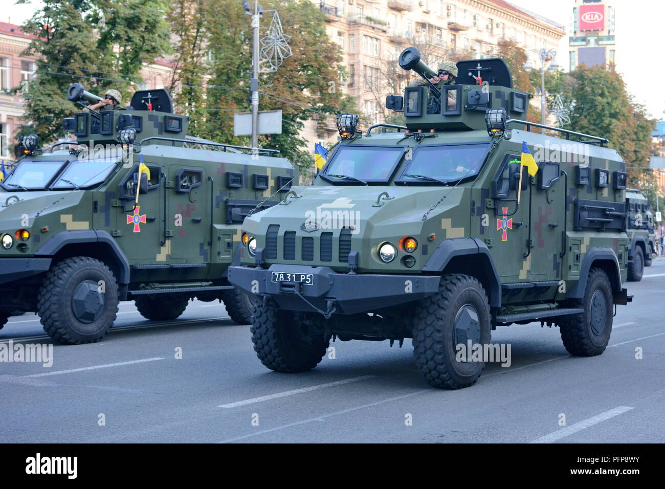Kyiv, Ukraine. 20th Aug, 2018. - Military armored vehicles of Ukrainian ...