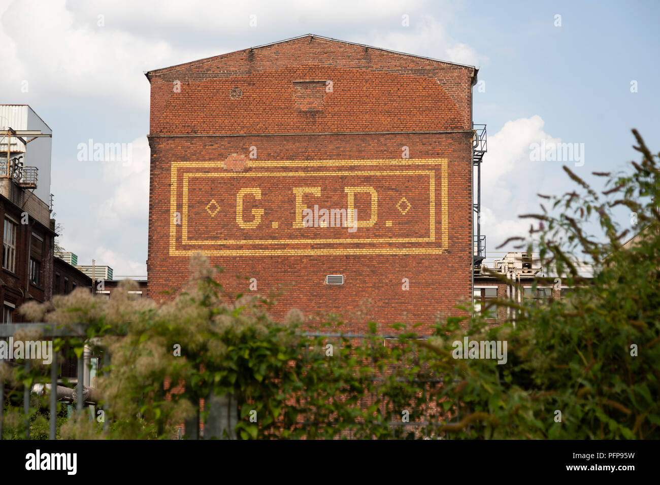 Old brick building of the former gas engine factory Deutz, Koeln Stock ...