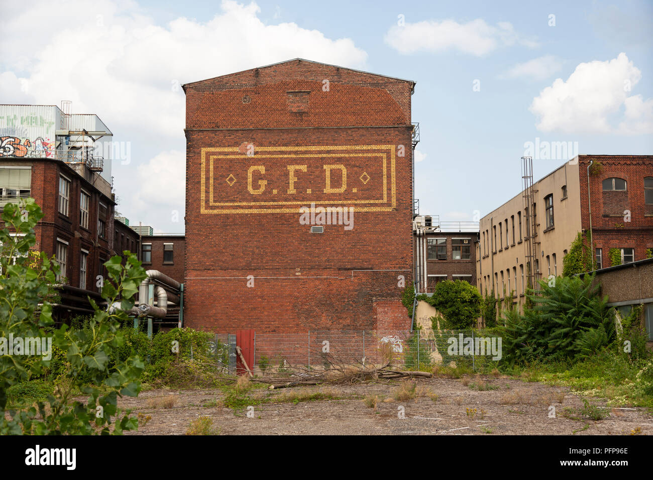 Old brick building of the former gas engine factory Deutz, Koeln Stock ...