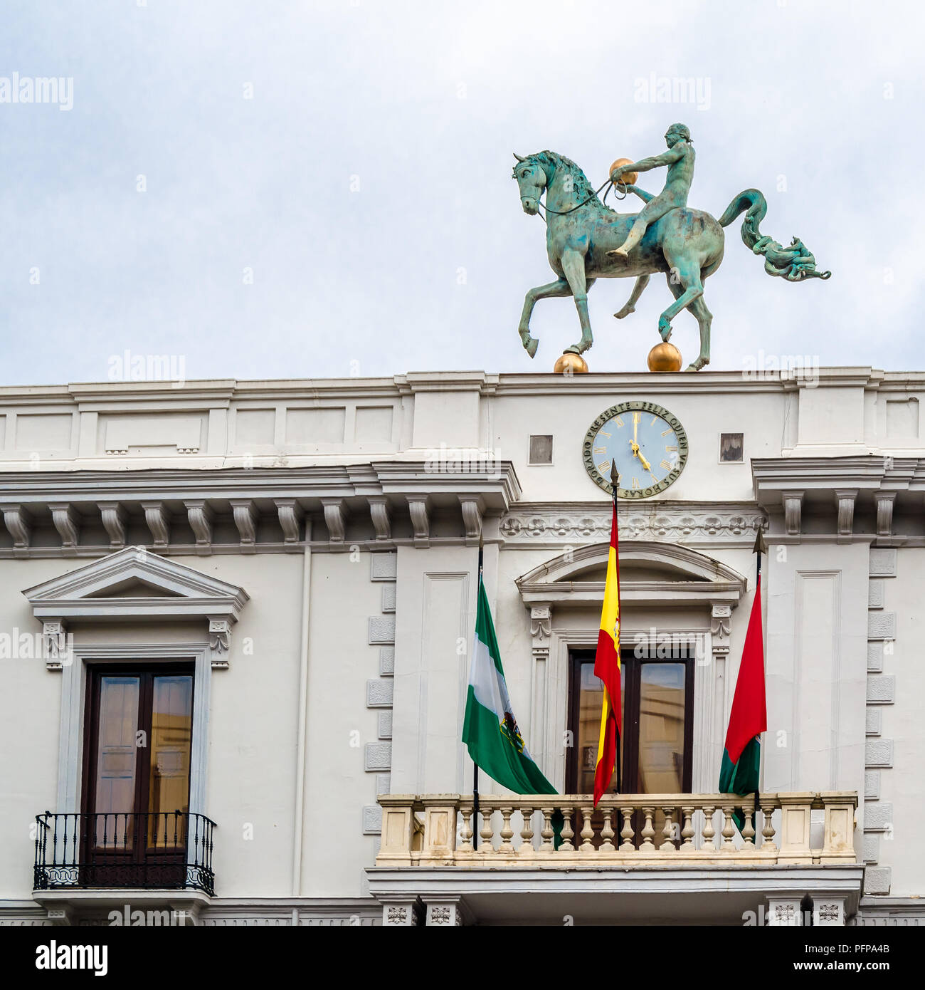 GRANADA, SPAIN - FEBRUARY 21, 2015: Facade of the city hall building in ...