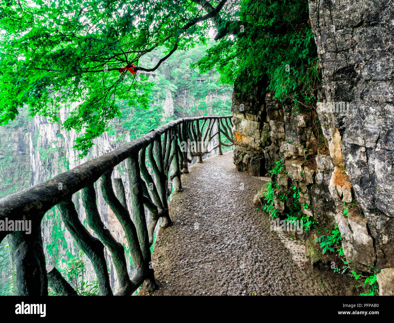 The Cliff Hanging Walkway at Tianmen Mountain, The Heaven's Gate at ...