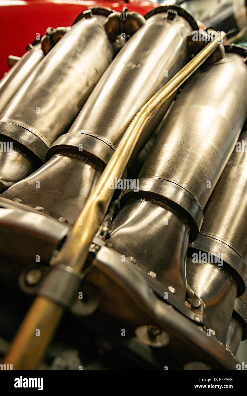 Vintage aircraft engine closeup Stock Photo - Alamy
