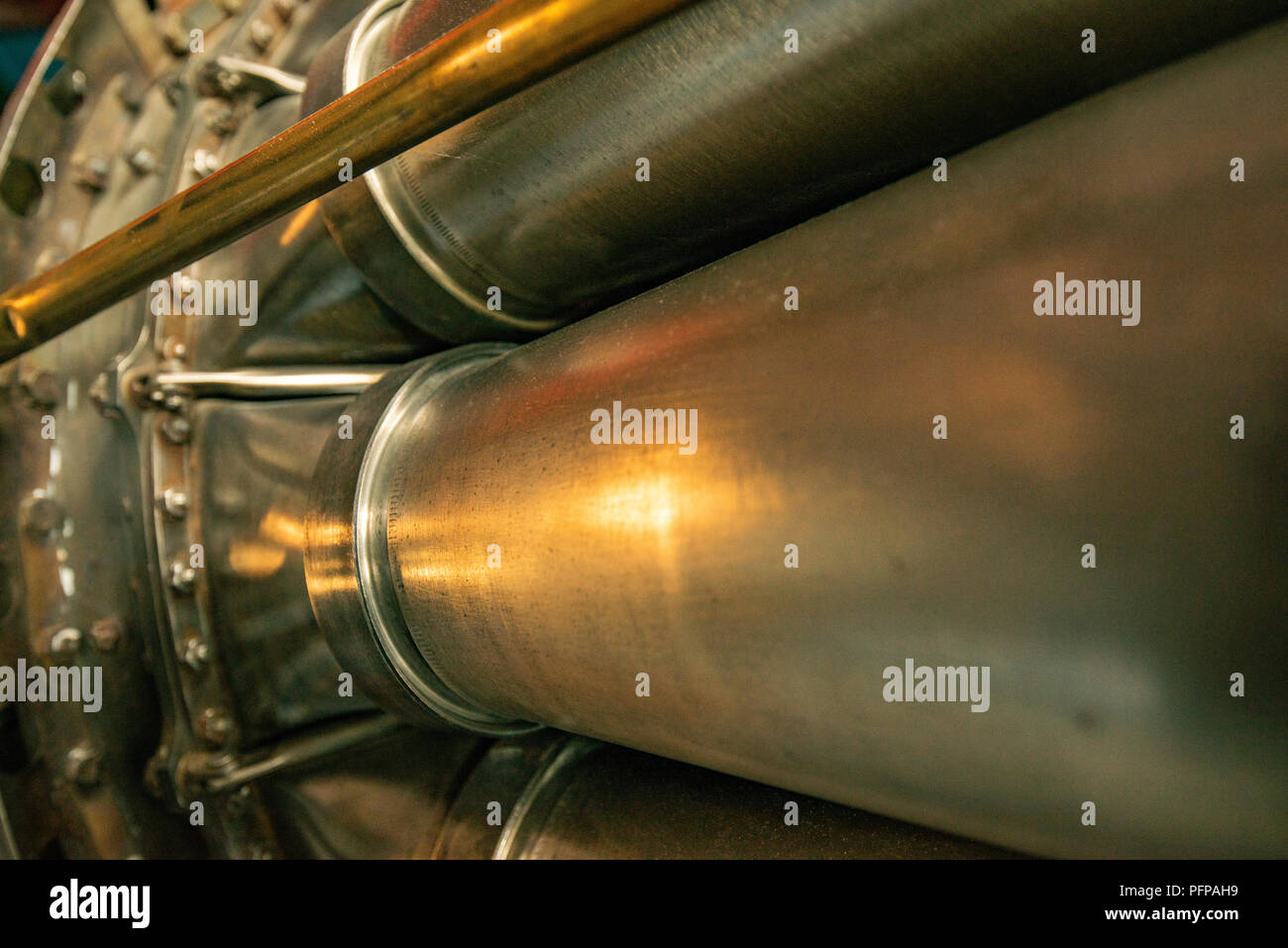 Vintage aircraft engine closeup Stock Photo - Alamy