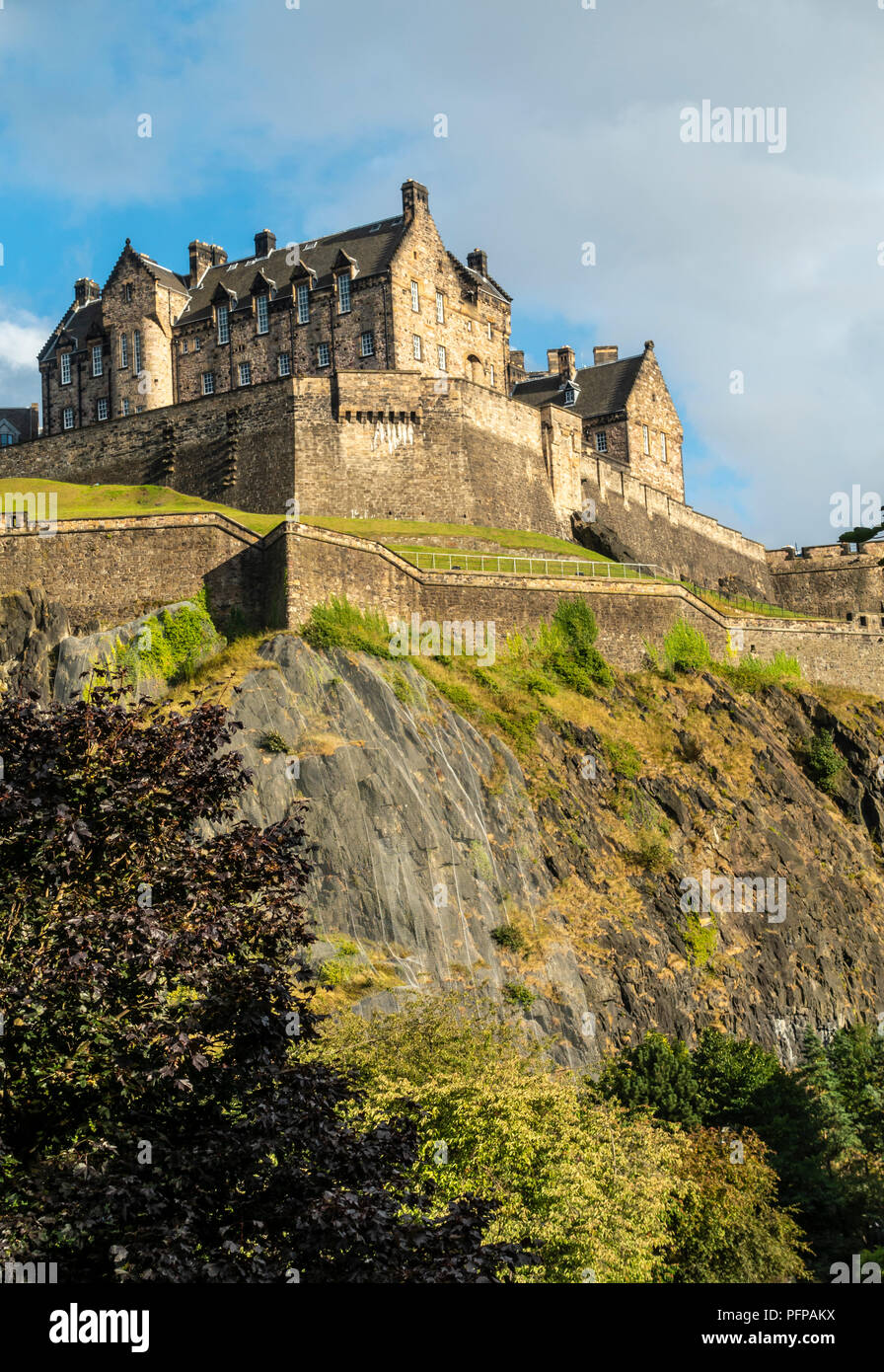 Edinburgh Castle, a historic fortress on top of a volcanic plug, where ...