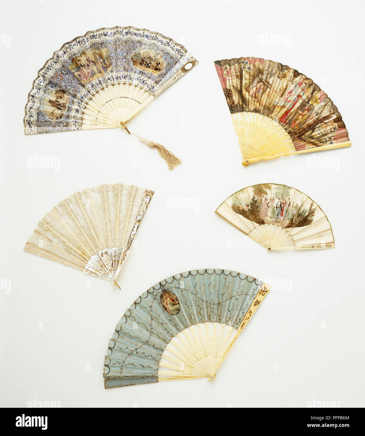 Collection of fans made from skin, paper and silk Stock Photo - Alamy