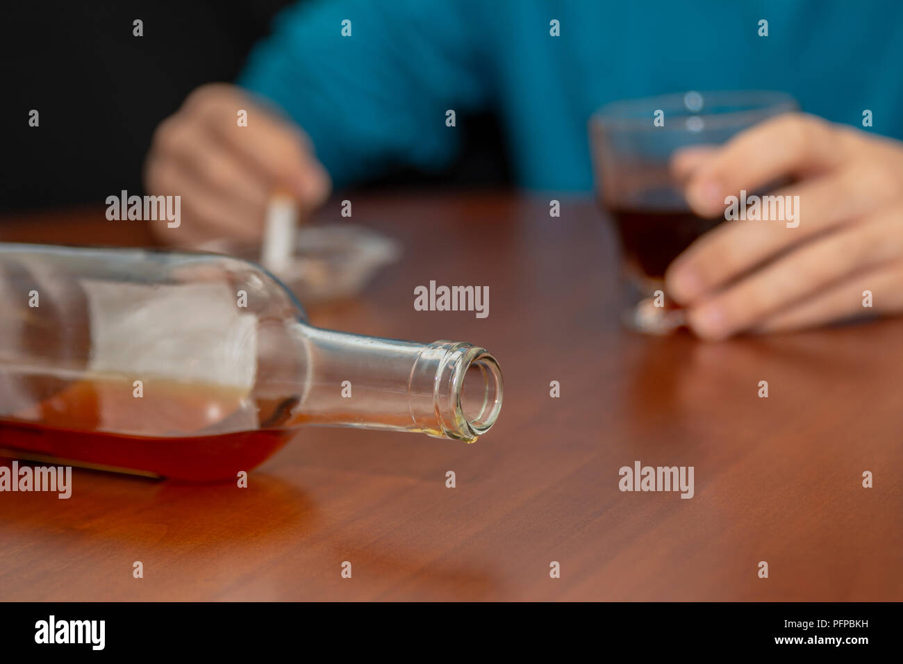 Alcohol with drugs on table hi-res stock photography and images - Alamy
