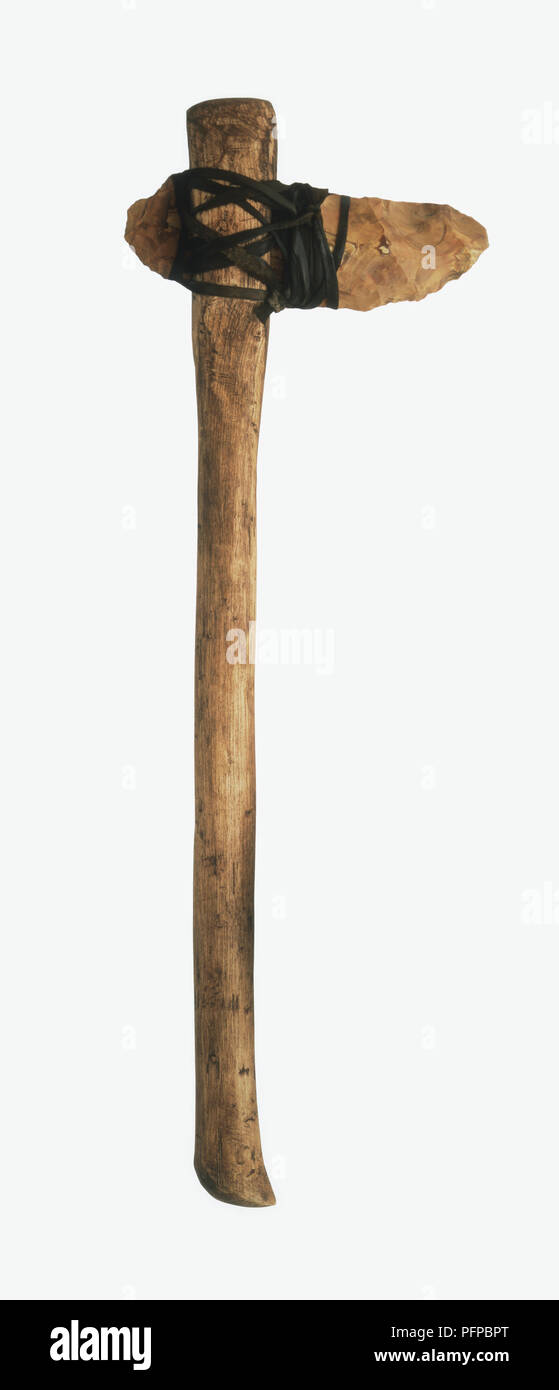 Axe with flint blade Stock Photo - Alamy