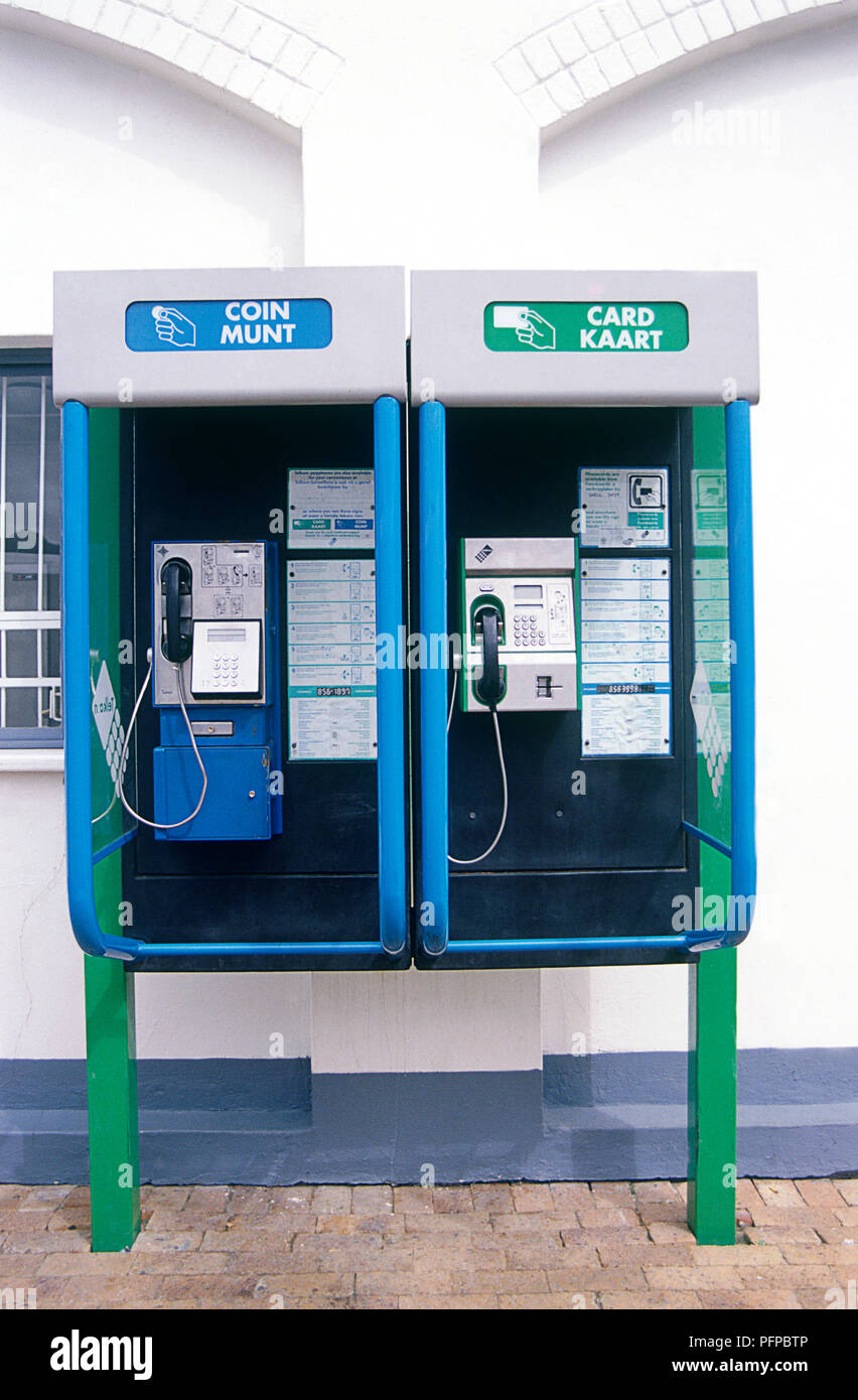 South Africa, two public payphones Stock Photo - Alamy