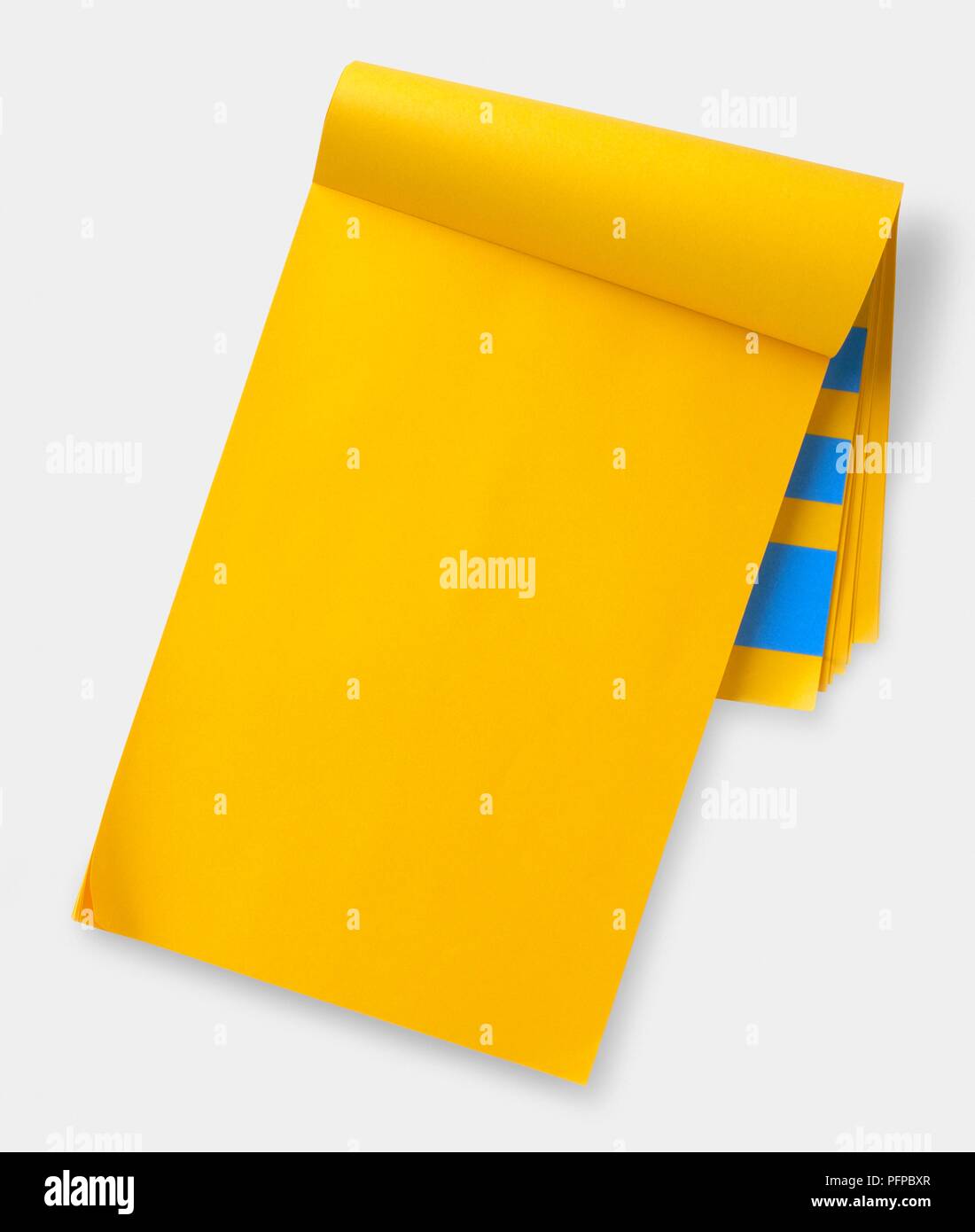 Bright yellow notebook, open Stock Photo - Alamy
