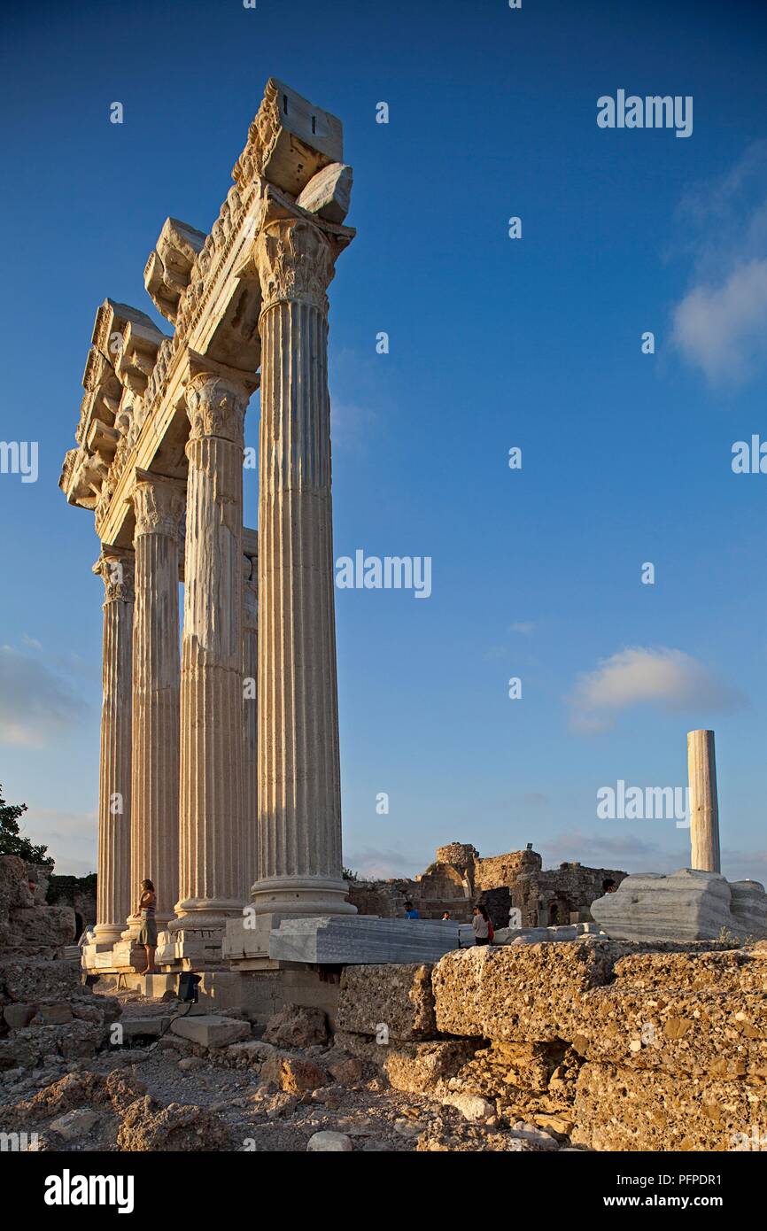Turkey, Side, Ruins of the Temples of Apollo and Athena, near Manavgat ...