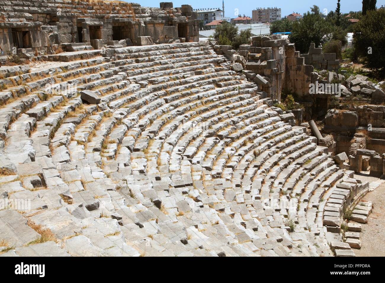 Turkey, Roman amphitheatre at the ruins of Myra, near Finike Stock ...