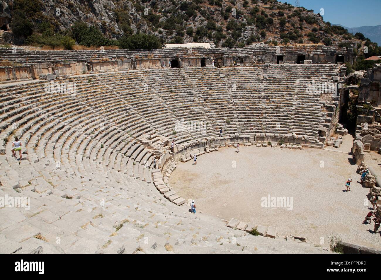 Turkey, Roman amphitheatre at the ruins of Myra, near Finike Stock ...