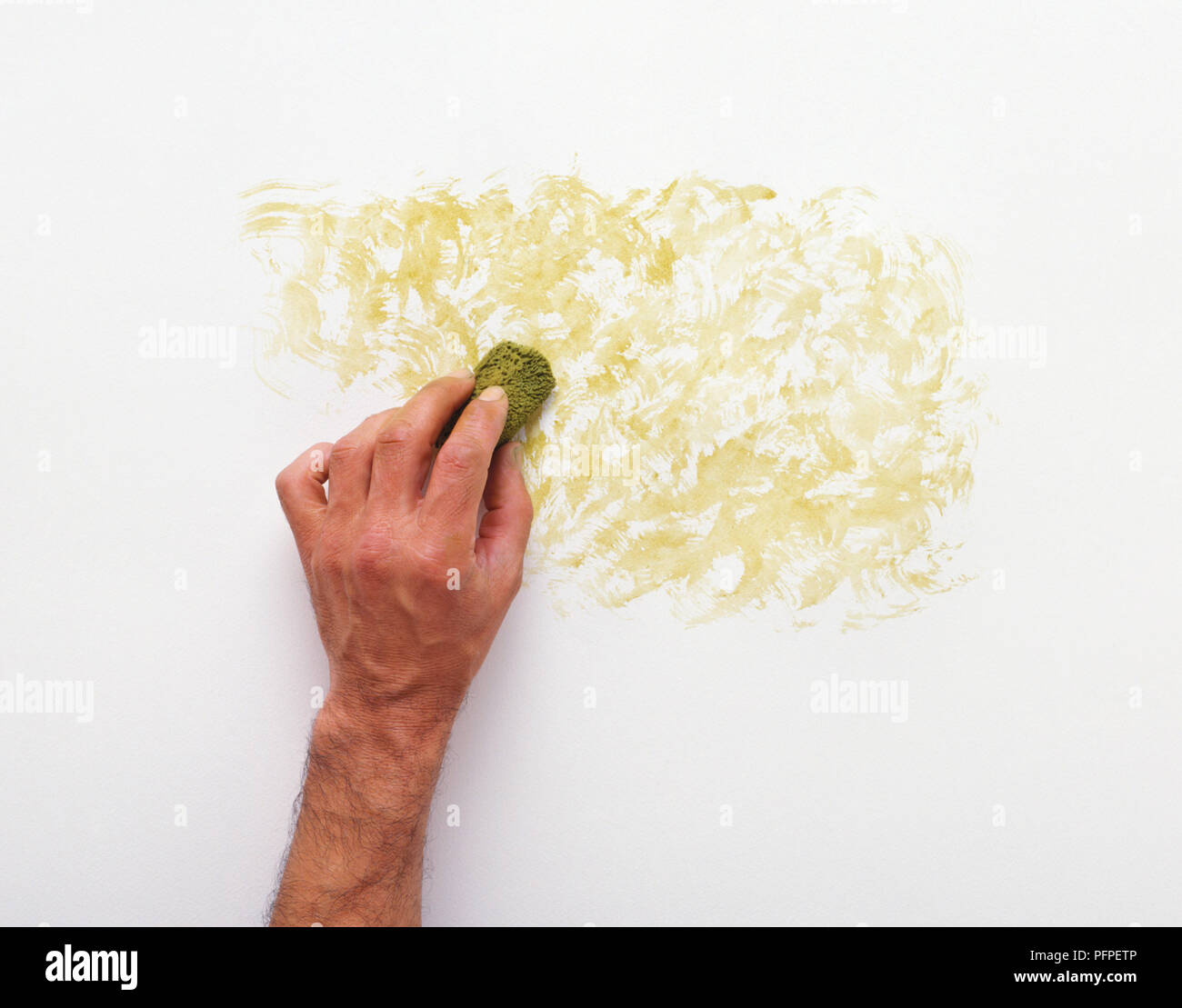 Using sponge technique on watercolours Stock Photo - Alamy
