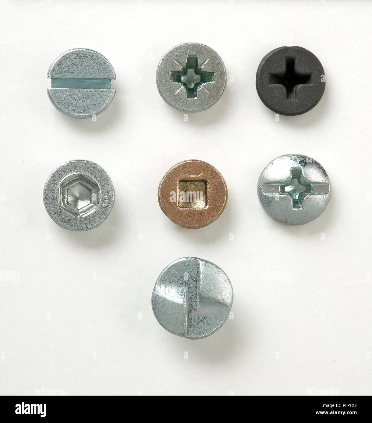 Head designs of different screws Stock Photo - Alamy
