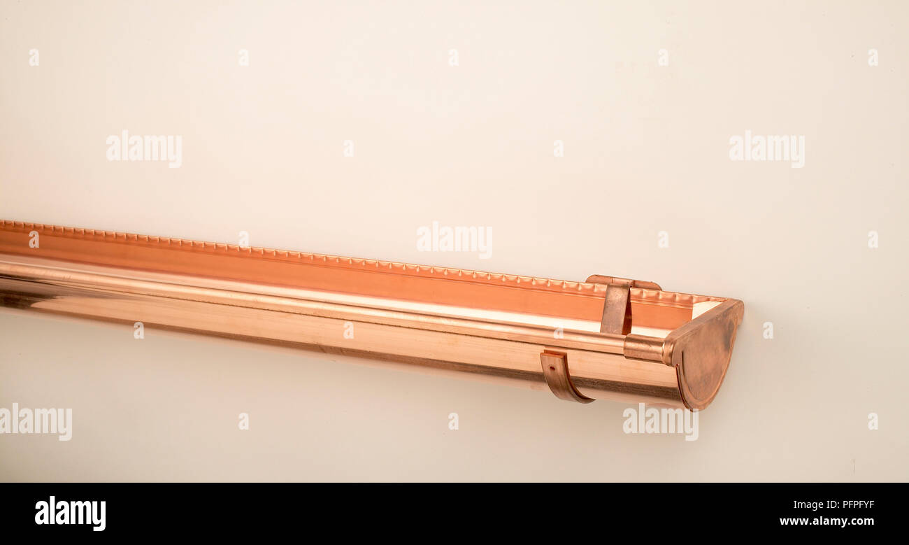 Copper gutter system Stock Photo - Alamy