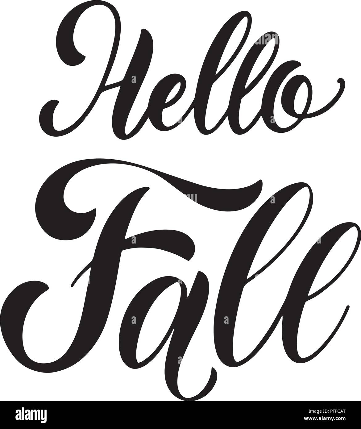 Hello Fall lettering. Elements for invitations, posters, greeting cards ...