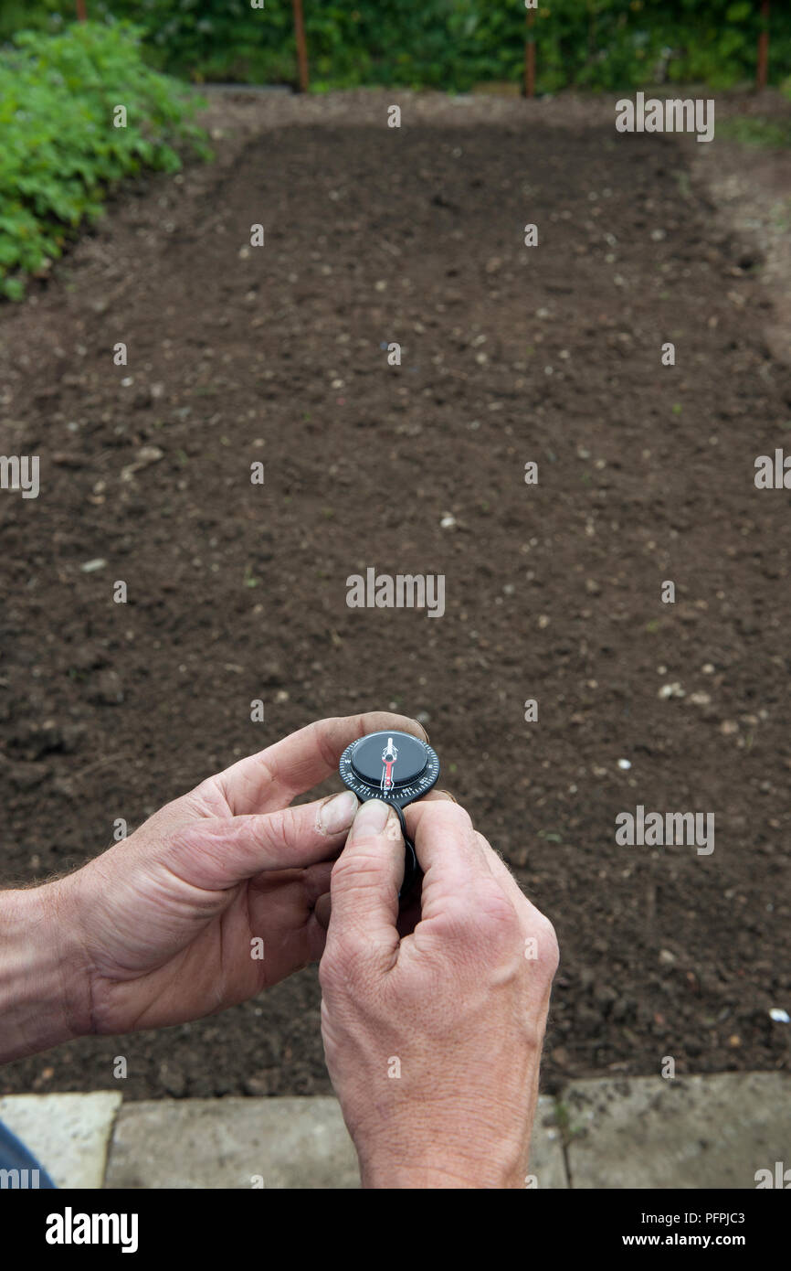 Planning a plot, using compass to work out direction the plot faces ...