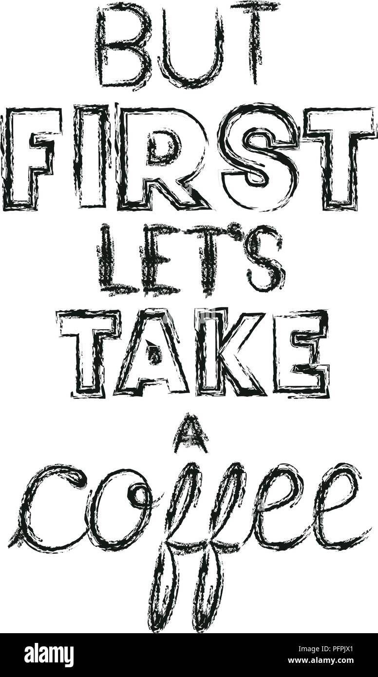 Coffee handwritten word font Stock Vector Images - Alamy