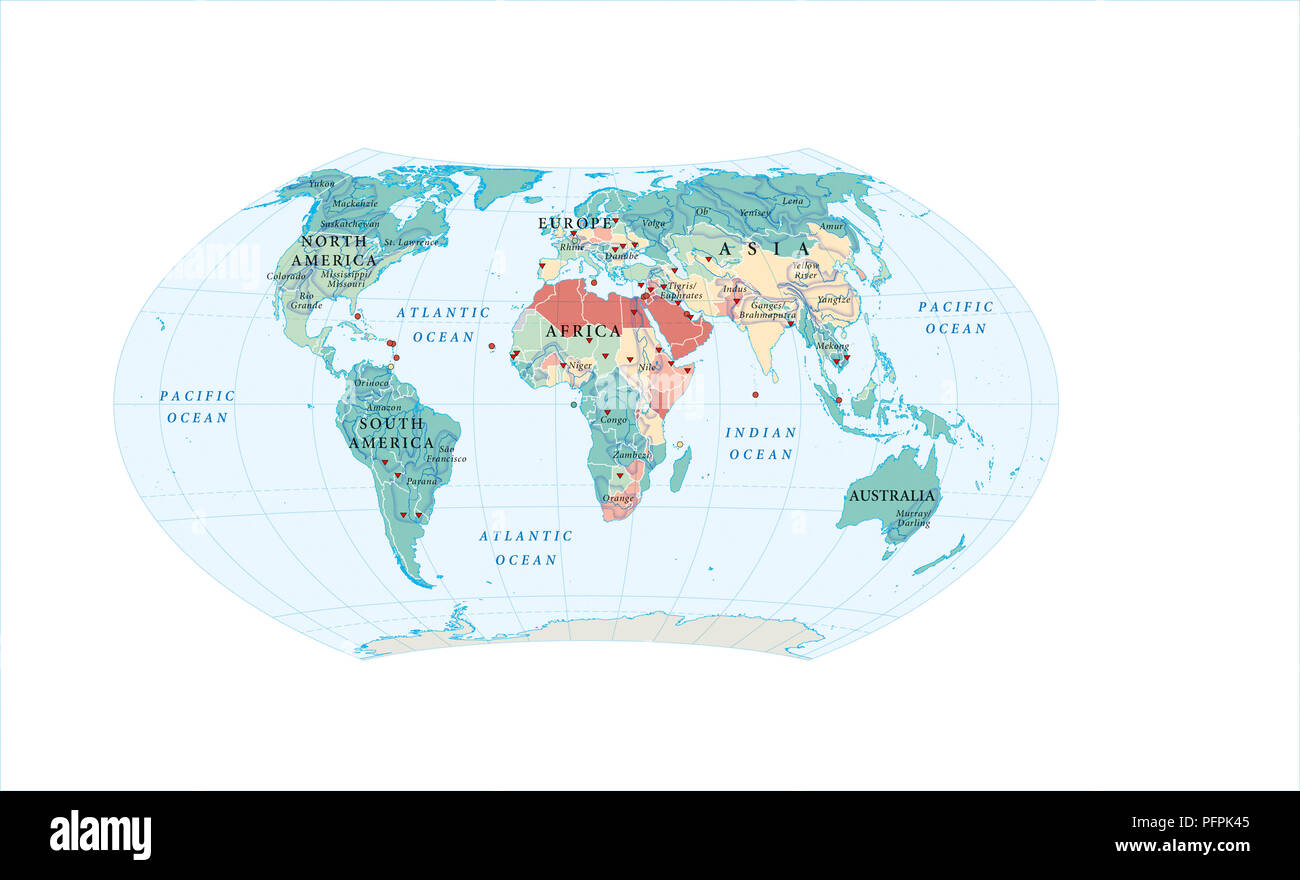 Illustration, water map Stock Photo - Alamy