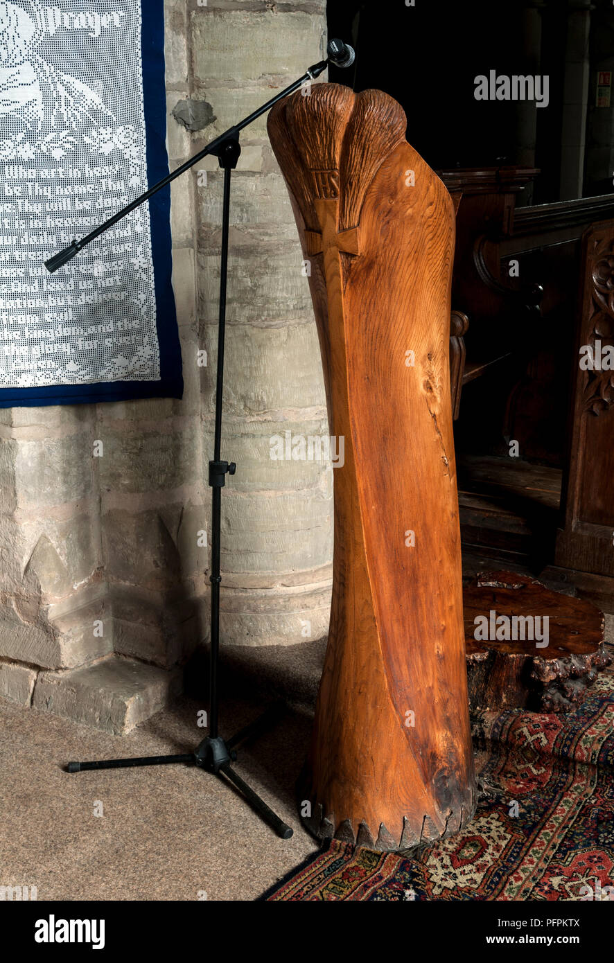 A carved wooden lectern in St. James Church, Normanton-on-Soar ...