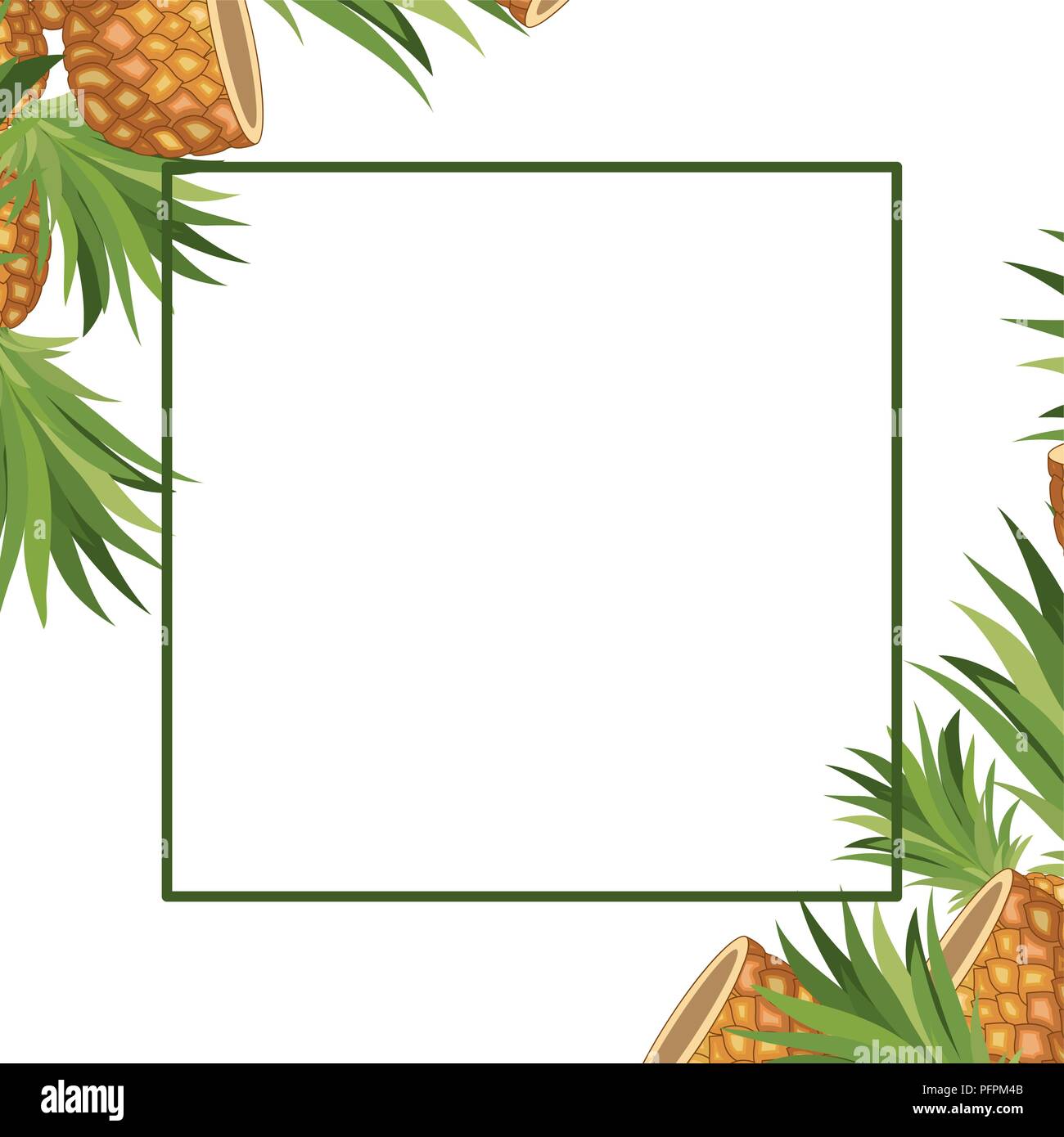 pineapple fresh fruit frame Stock Vector Image & Art - Alamy